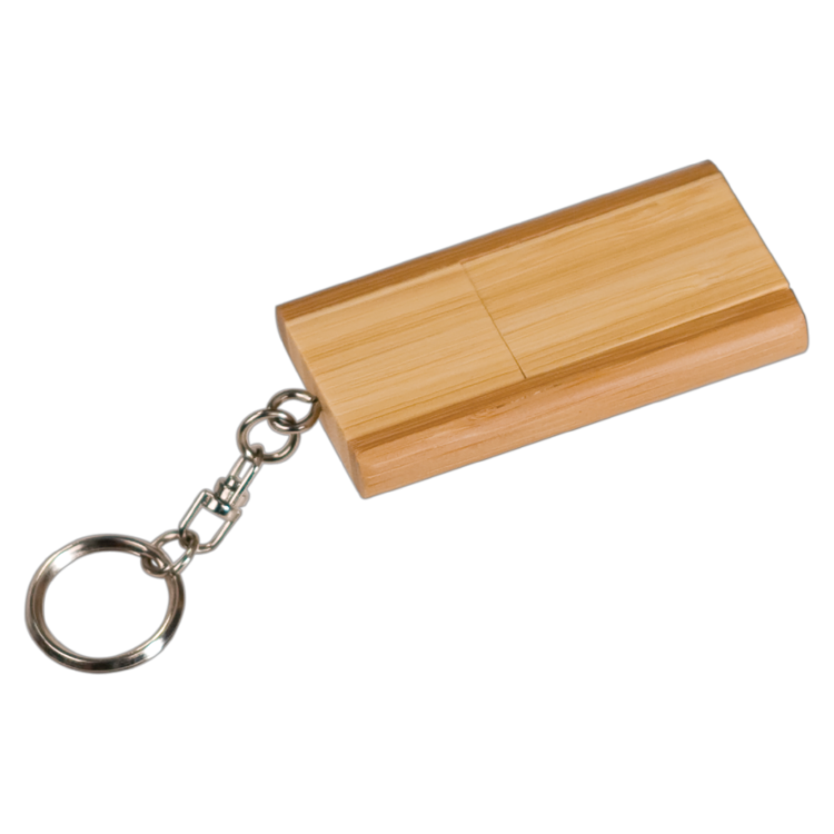 8GB 2-Tone Bamboo Flip Style USB Flash Drive with Keychain - Mind To ...